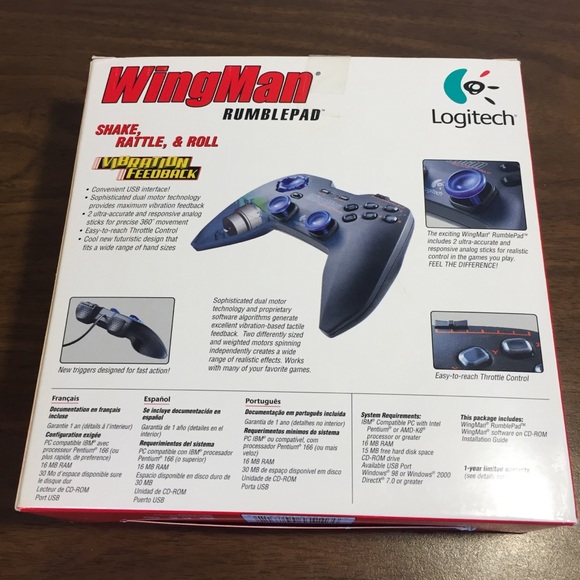 Logitech | Video Games & Consoles | Vintage Logitech Wingman Rumblepad ...